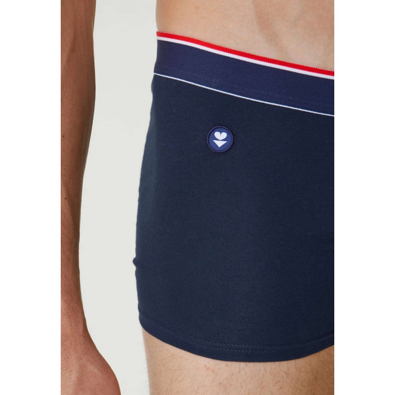 Boxer Marius "Mon Amour" Bleu marine- L'Atelier Français